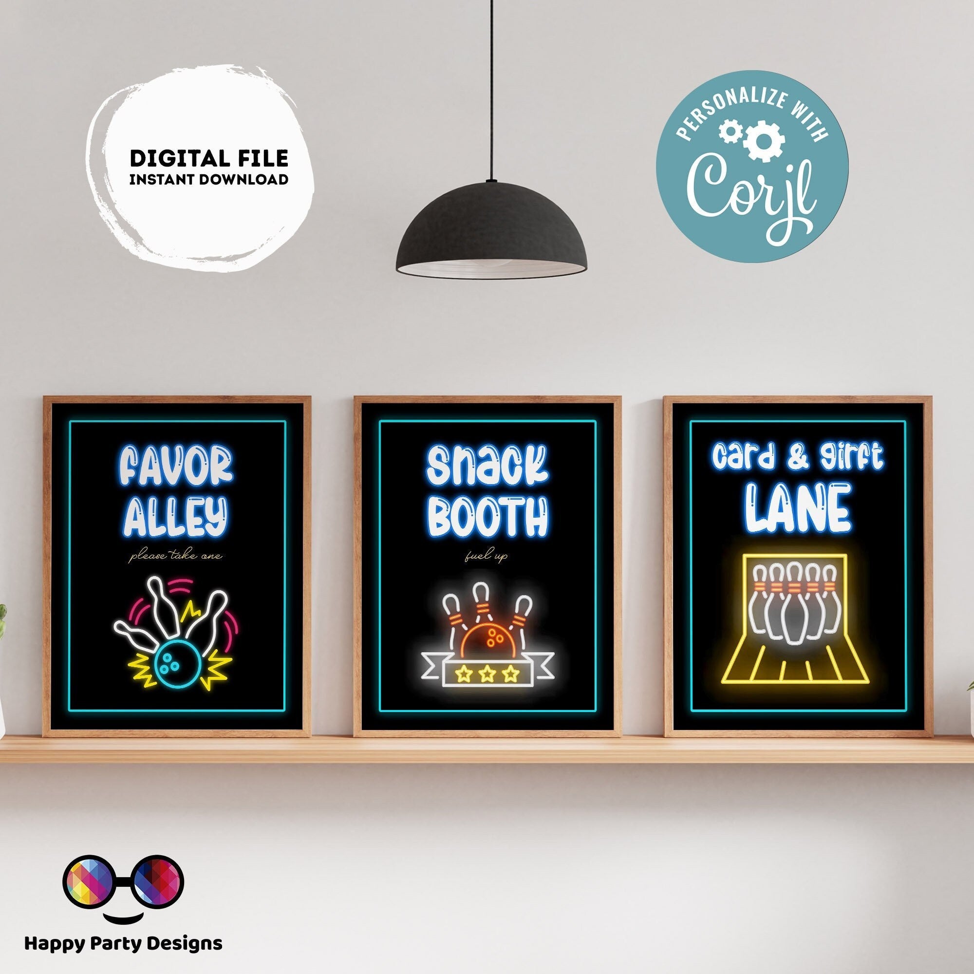 Editable Bowling Signs (4) | Bowling birthday | Bowling birthday Decor ...